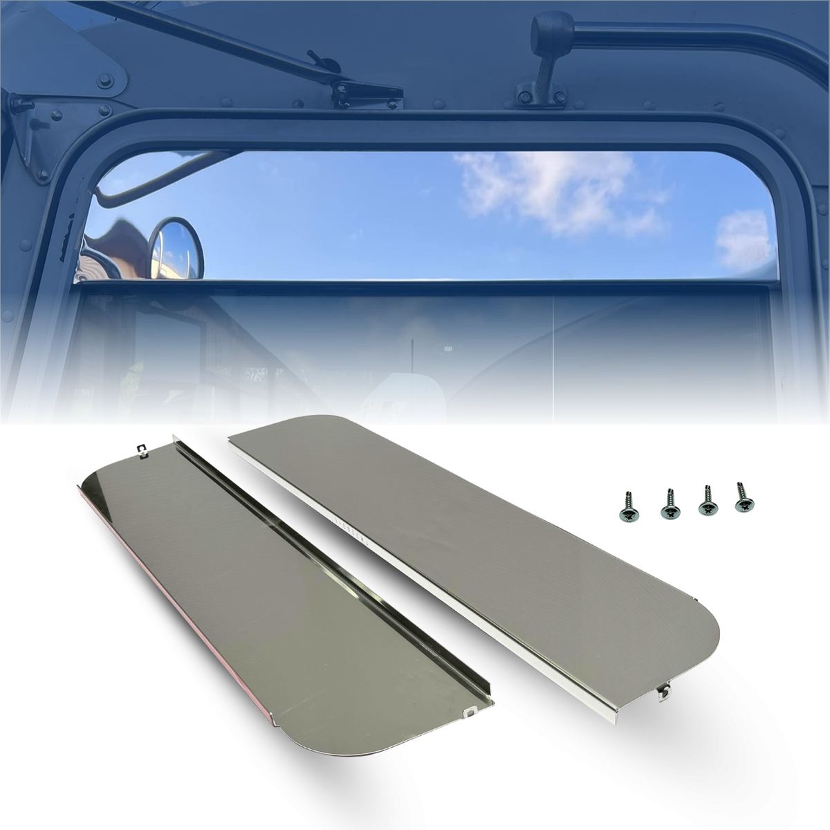 Stainless Steel 6-Inch Drop Windows Chop Top Set for Kenworth T600 ...