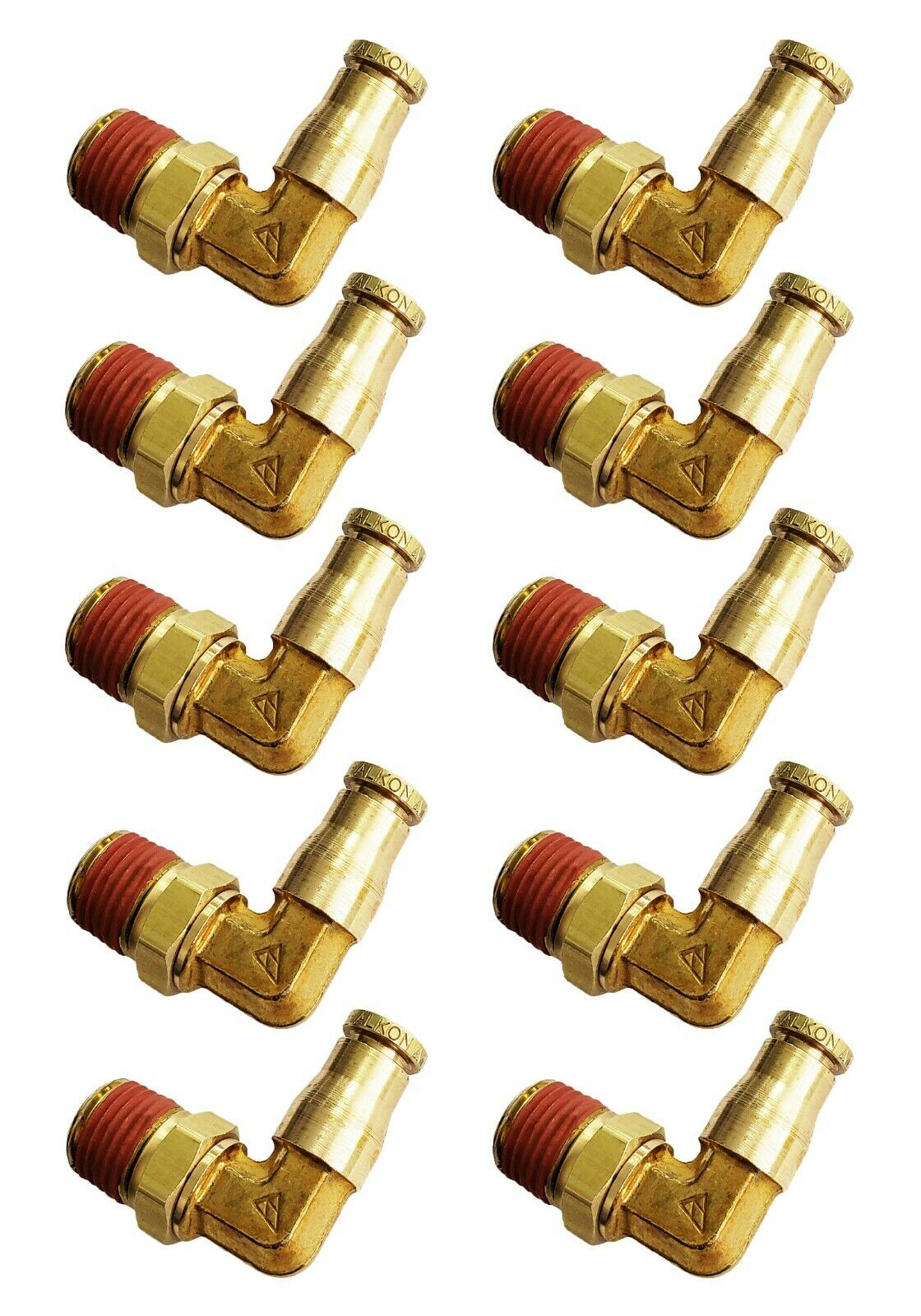 10 of PTC Brass Swivel Male Elbow Fitting 1/4 OD