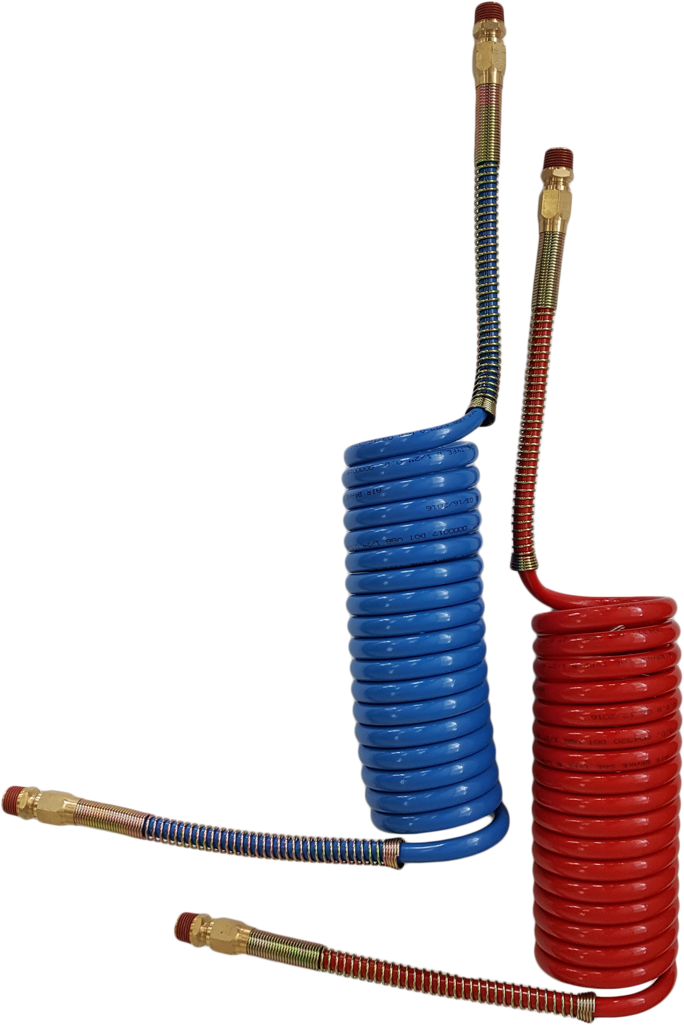 Coiled Air Line Hose Set Red & Blue Assembly Brake Coil 15ft