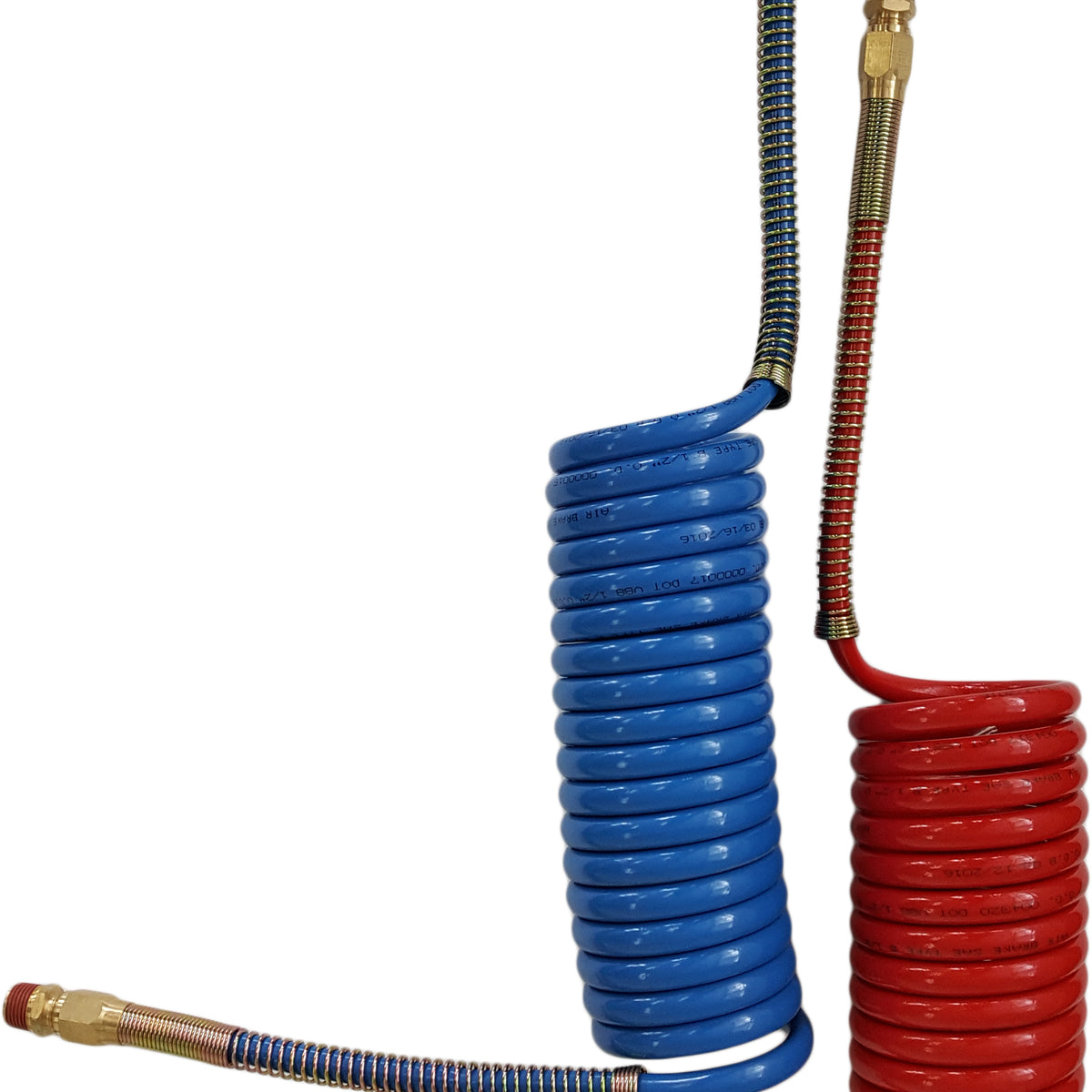 Coiled Air Line Hose Set Red & Blue Assembly Brake Coil 15ft ...